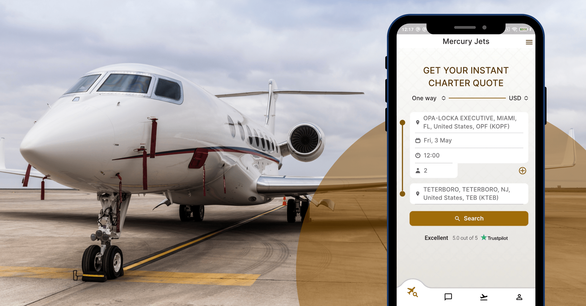 Private Jet Charter Apps for Android & iOS - Mercury Jets